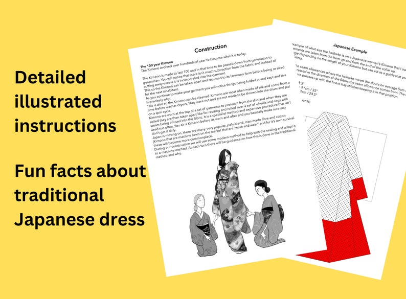 Paperless DIY Fully Lined Kimono Pattern - Easy to Sew With Western ...