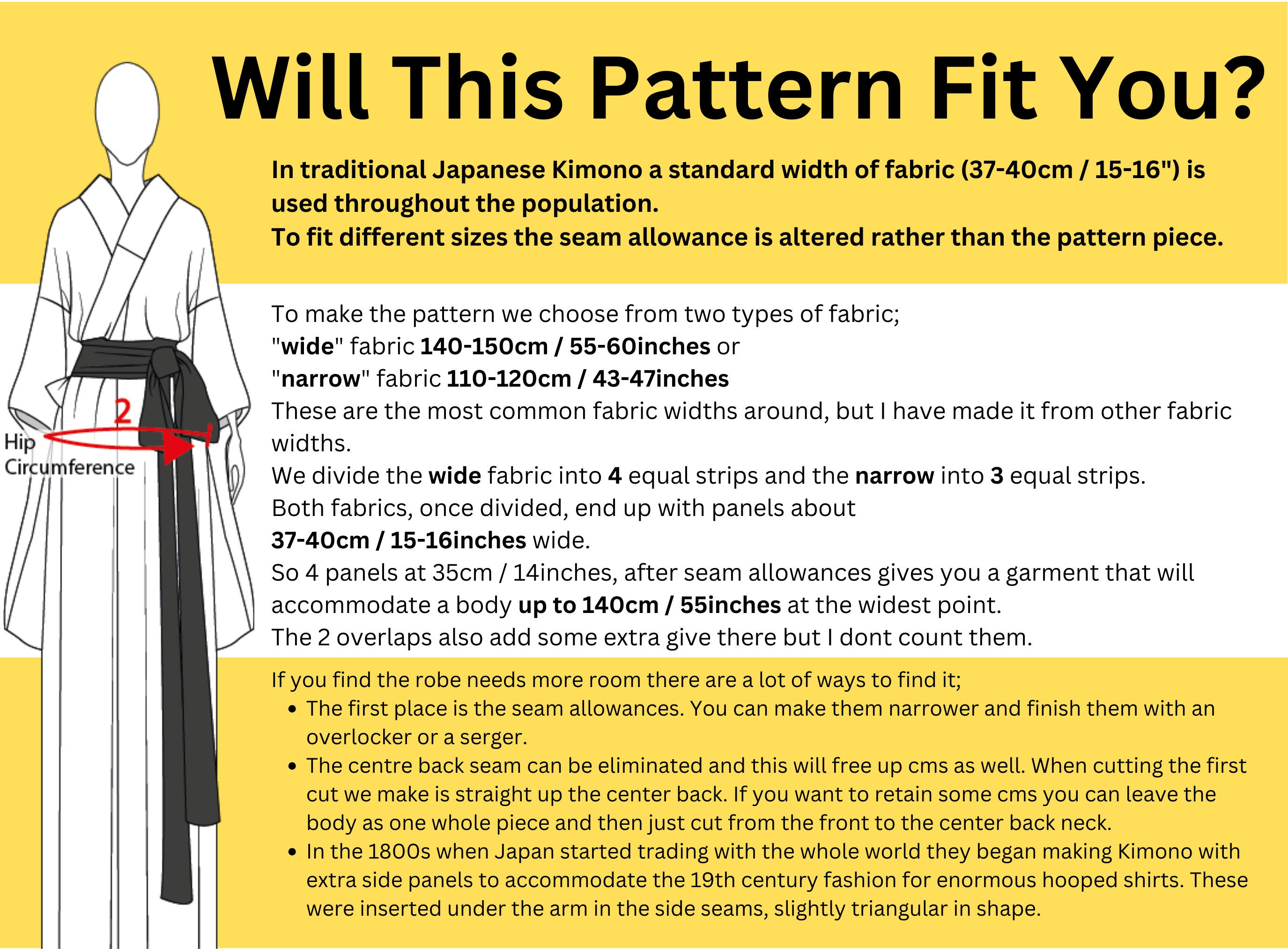 Paperless DIY Kimono Yukata Pattern - Easy to Sew With Western Fabrics ...