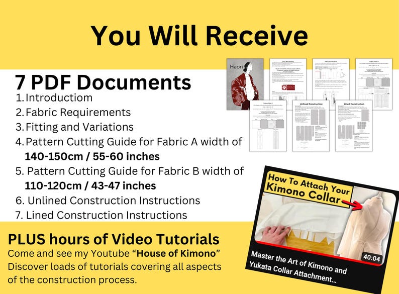 Paperless DIY Haori Yukata Pattern Easy to Sew With Western Fabrics - Etsy