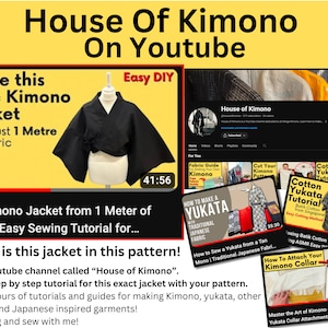 Paperless DIY Kimono Jacket Pattern - Easy to Sew With Just 1 Metre of ...
