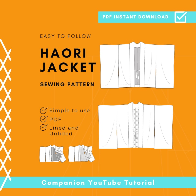 Paperless DIY Haori Yukata Pattern - Easy to Sew With Western Fabrics ...