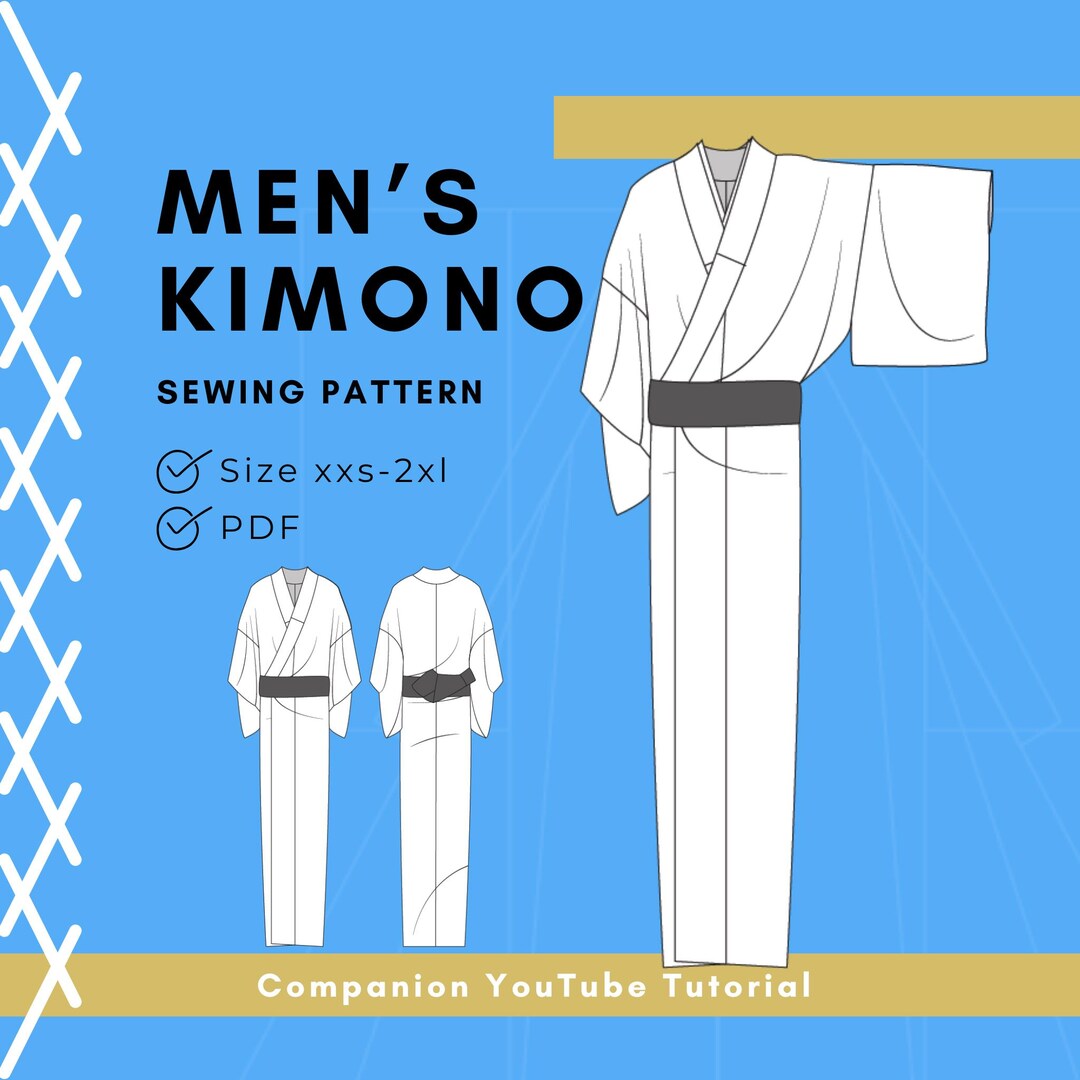 Men's Kimono Robe Sewing Pattern - Easy Paperless Design (PDF) - Etsy