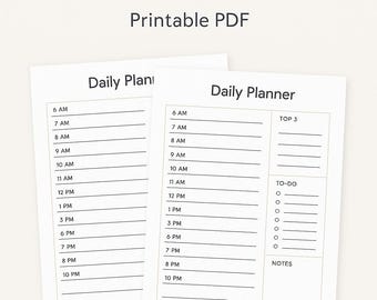 Minimalist Daily Planner PDF • Printable Daily Schedule • Time Block ...