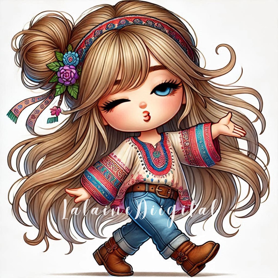 Little Girl, Clipart, Digital Download, Child Illustration, Wall Art ...