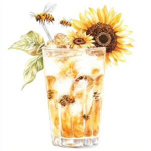 Coffee Bee Clipart, Whimsical Honey Bee, High Quality, 300 DPI, Clip ...