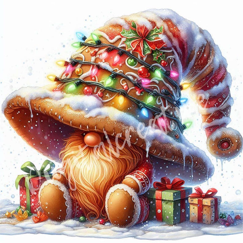 Gingerbread Christmas Gnome Clipart High Quality 300 DPI Jpegs ...