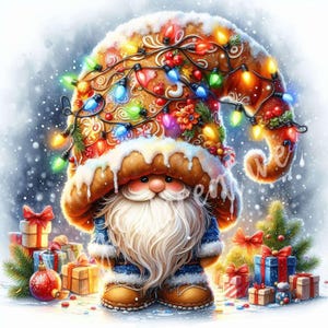 Gingerbread Christmas Gnome Clipart High Quality 300 DPI Jpegs ...