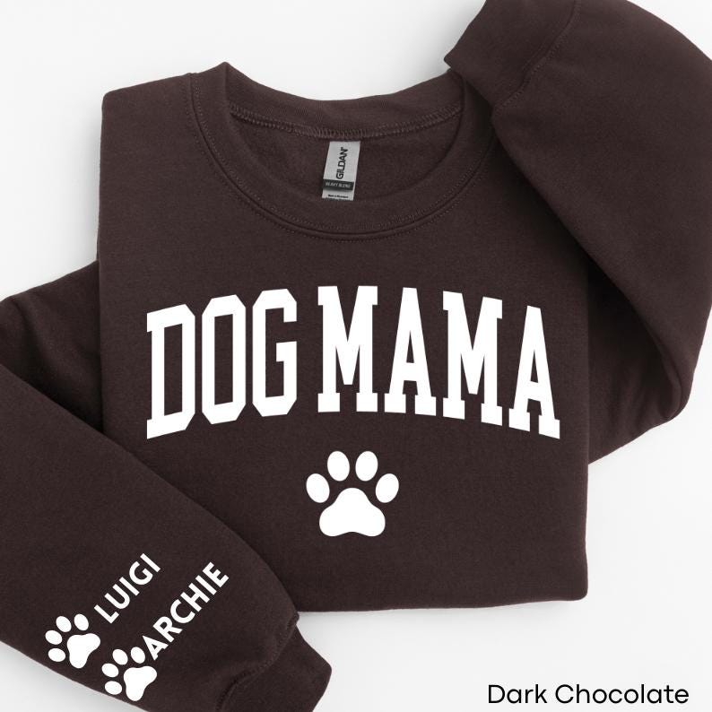 Personalized Dog Mama Sweatshirt With Dog Name, Custom Dog Mom Hoodie ...