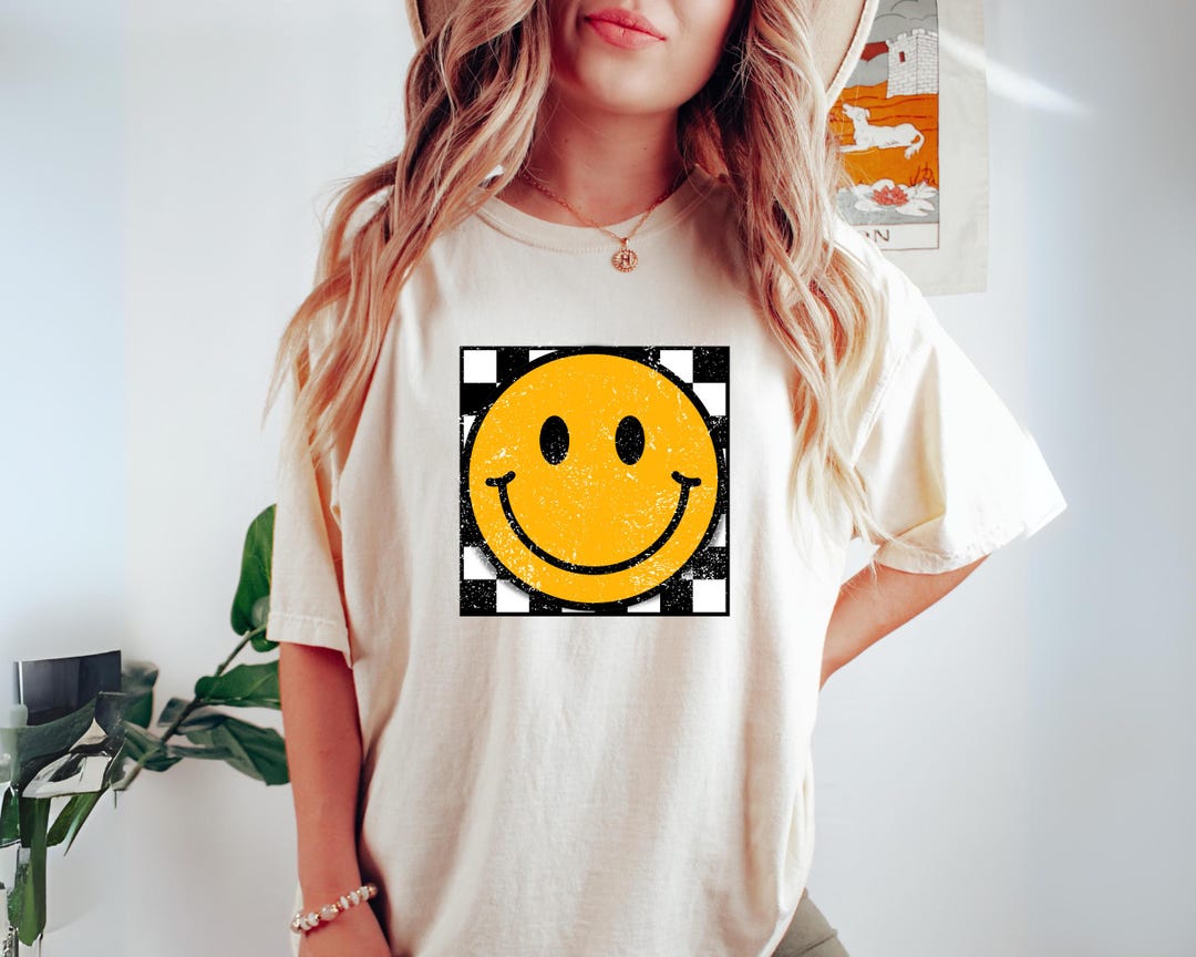 Cute Smile Shirt,retro Smiley Face Shirt,smile Face Shirt,trendy ...