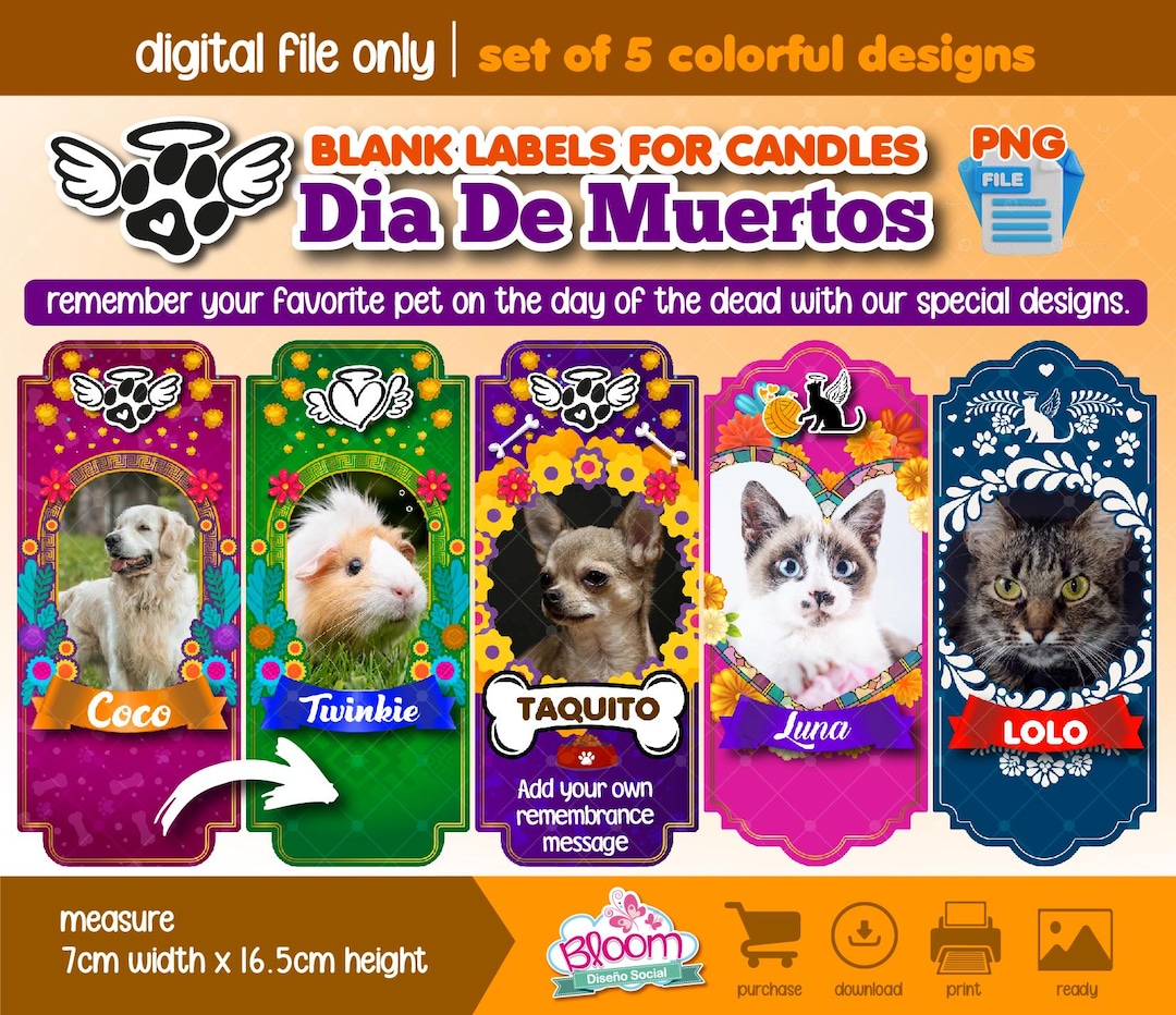 PNG Clipart Day of the Dead Label for Pets Blank Filled - Etsy