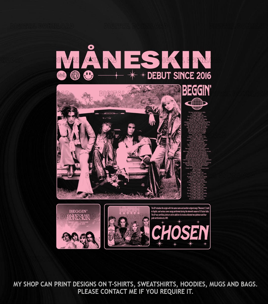 Maneskin Tour SVG, Maneskin Band Design Png, Rock Band Tour Graphic ...