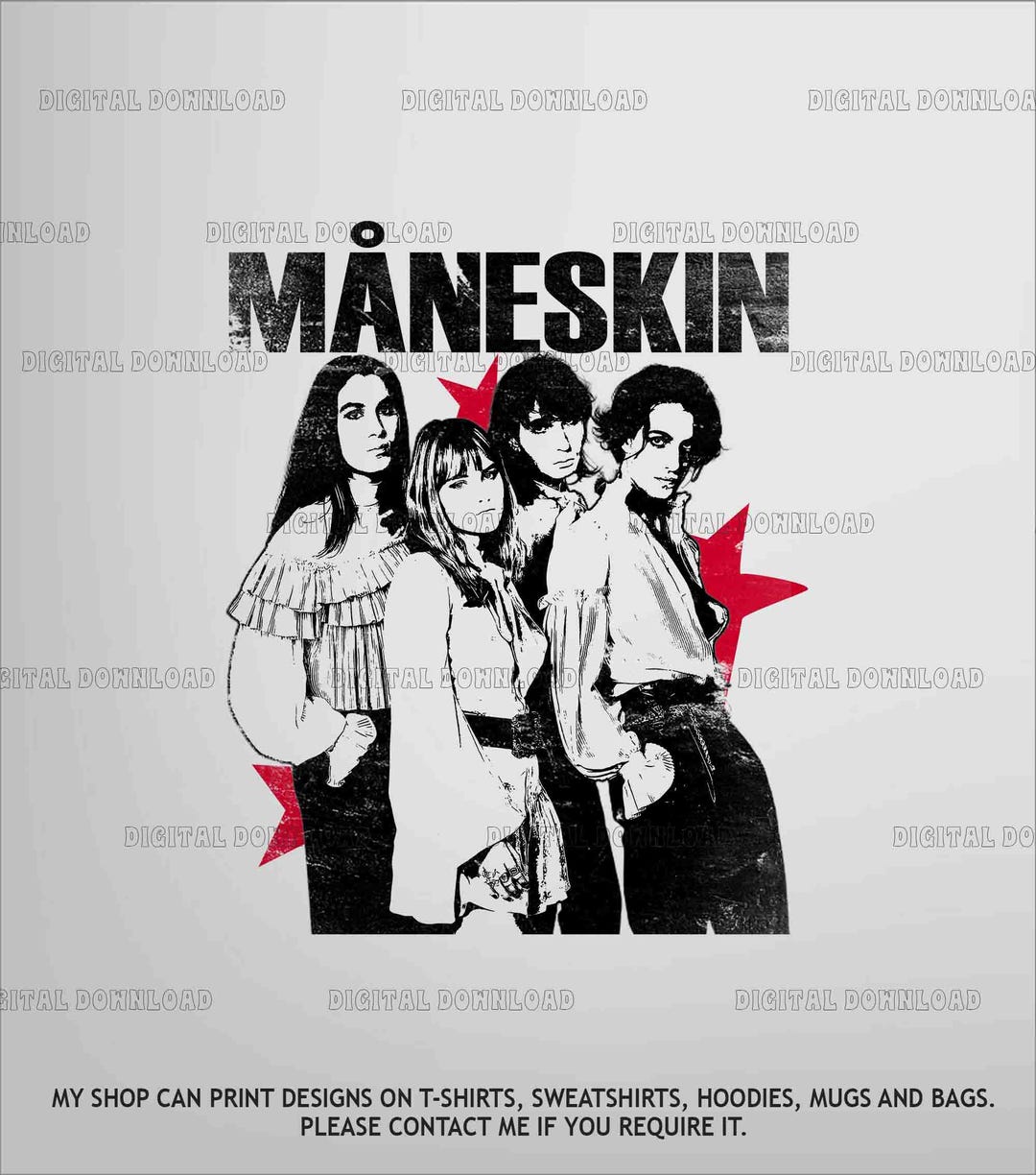 Maneskin Png, Maneskin Tour SVG, Maneskin Band Design Png, Rock Band ...