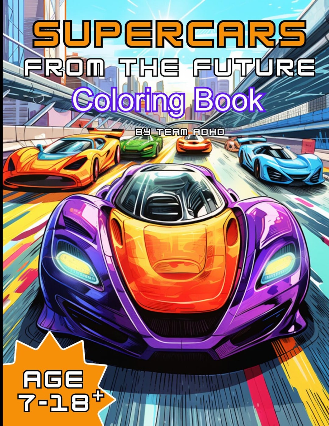 Supercars From the Future Coloring Book - Digital Download - Etsy