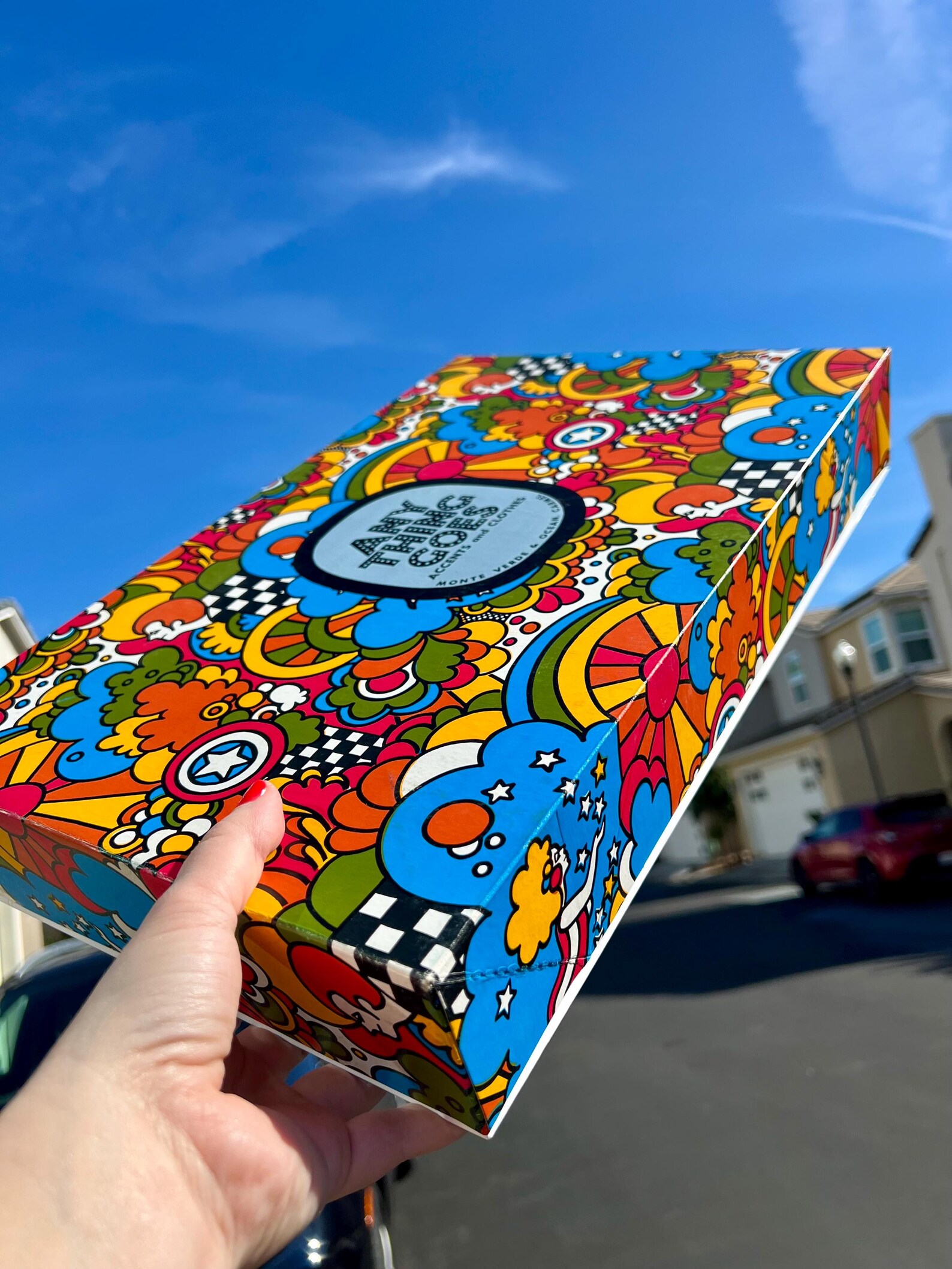 Vintage NOS 60s 70s Groovy Psychedelic Gift Box / Gift Wrap ...