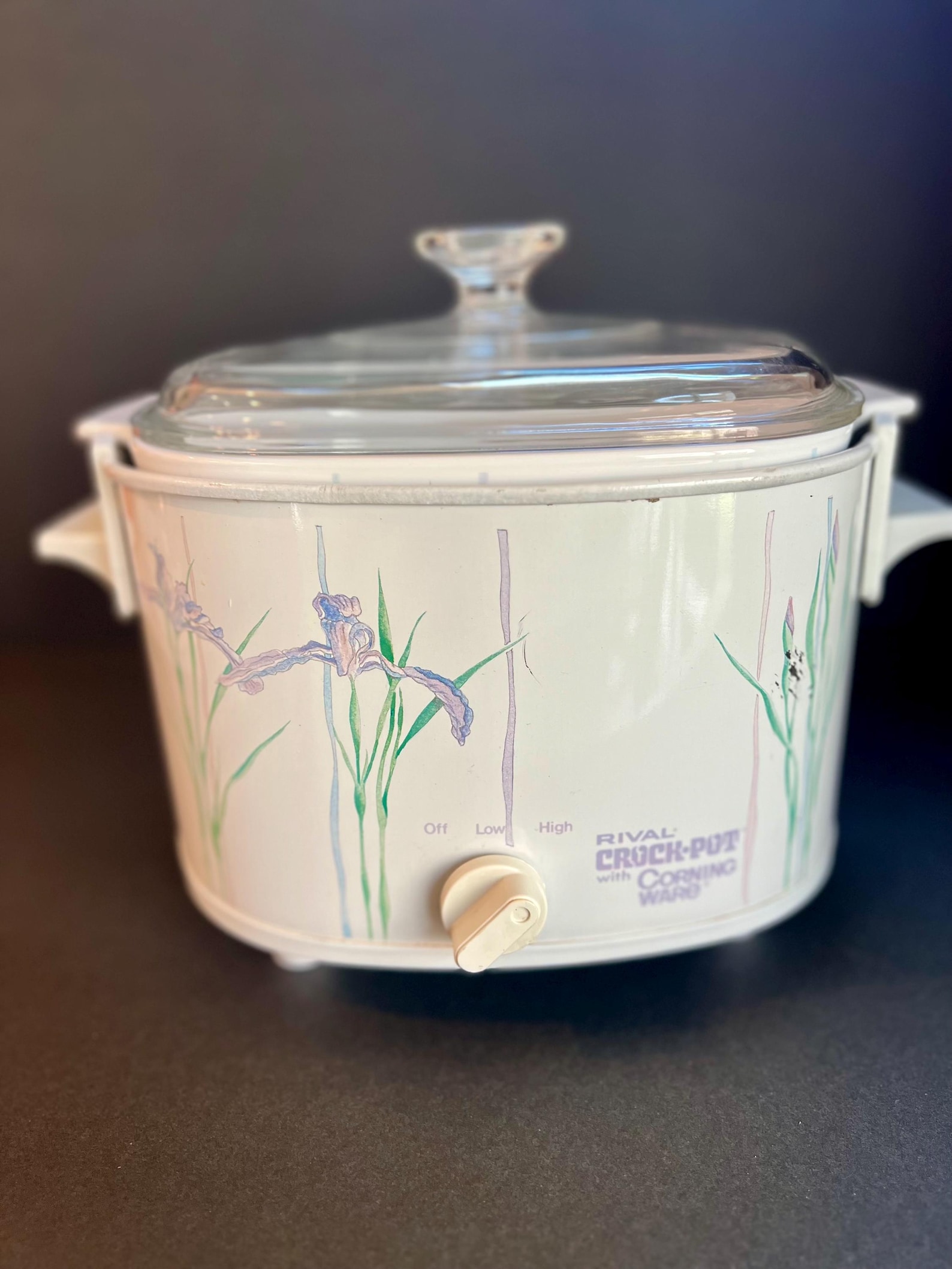 Vintage Corning Ware Rival Crock Pot & 2.5 Qt. Lidded Casserole Shadow ...