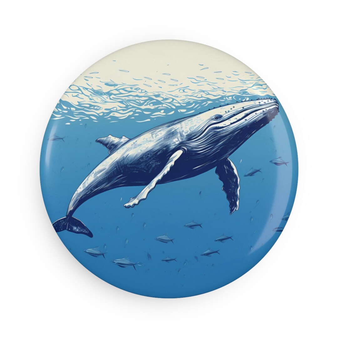 Humpback Whale Magnet, Cute Undersea Fridge Magnet, Round Kitchen ...