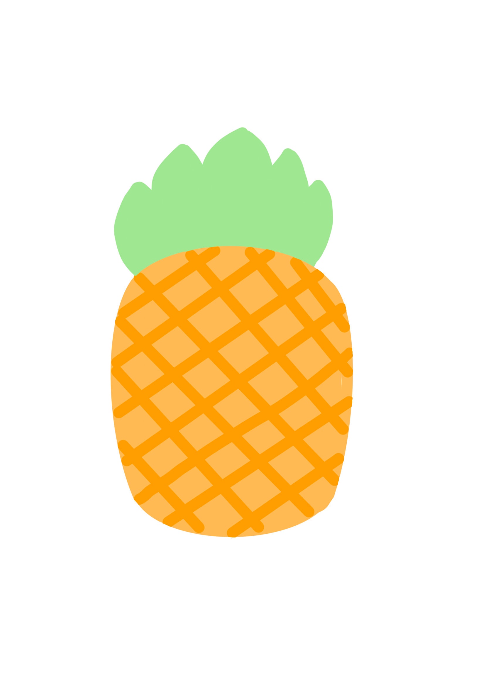 Cute Pineapple Digital/printable Sticker - Etsy