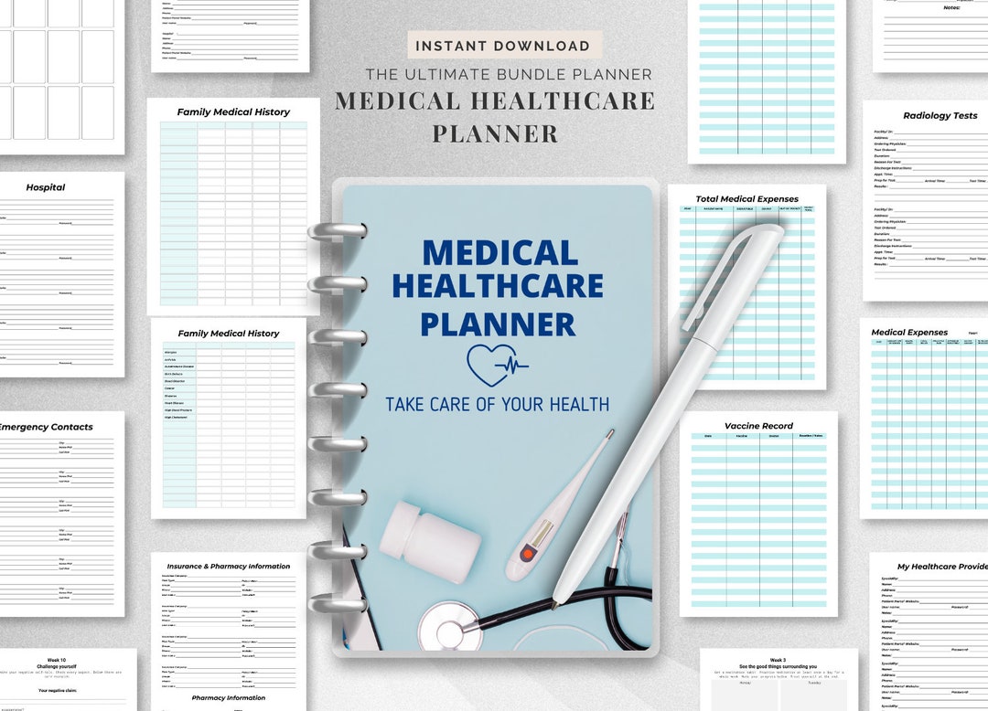 Medical Planner, Healthcare Planner, Medical Binder, Medication Tracker ...