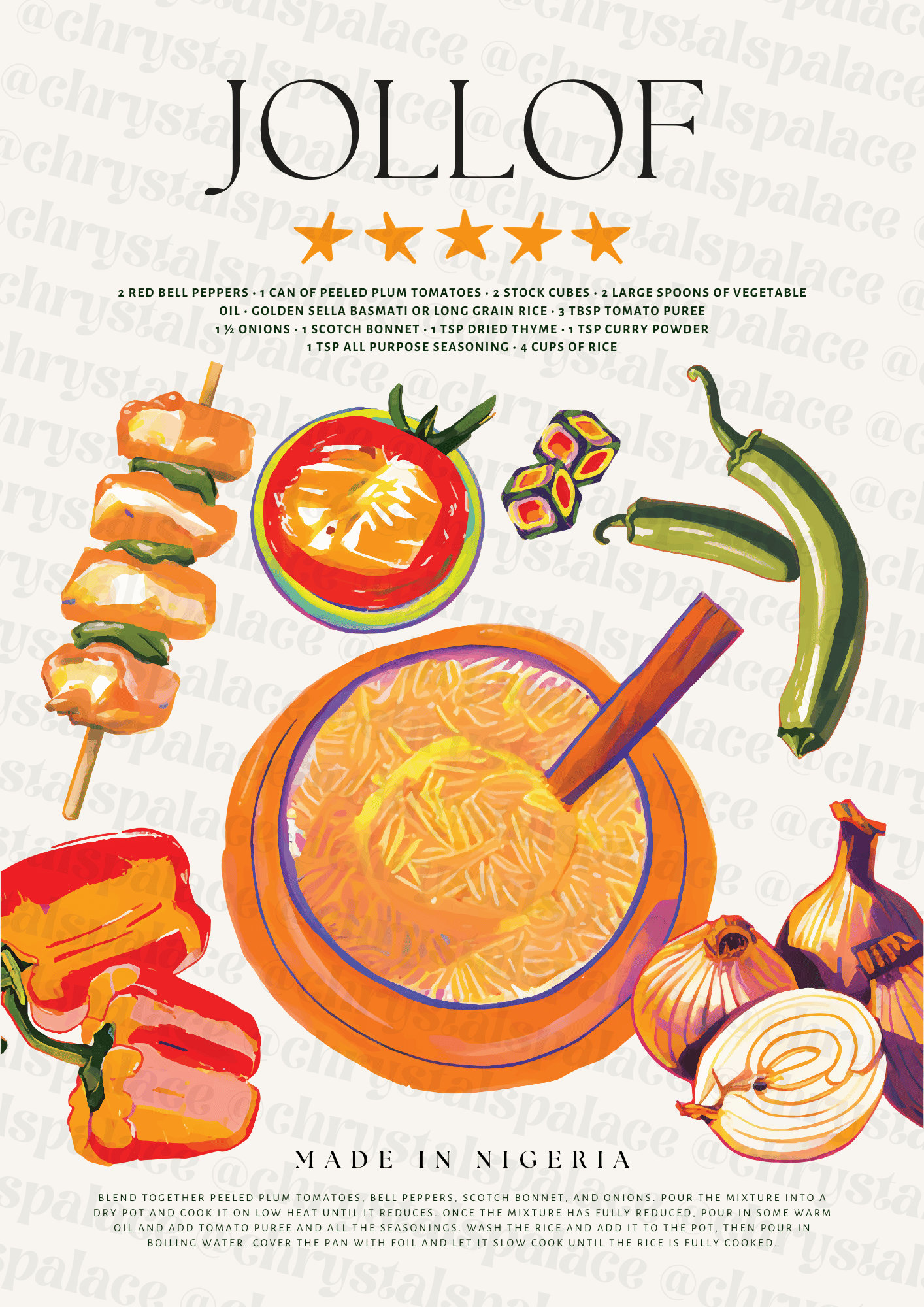 Jollof Rice Illustration Art Print / Poster - Etsy