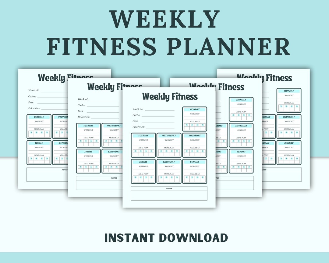 Weekly Fitness Planner|fitness Tracker|workout Planner|workout Tracker ...