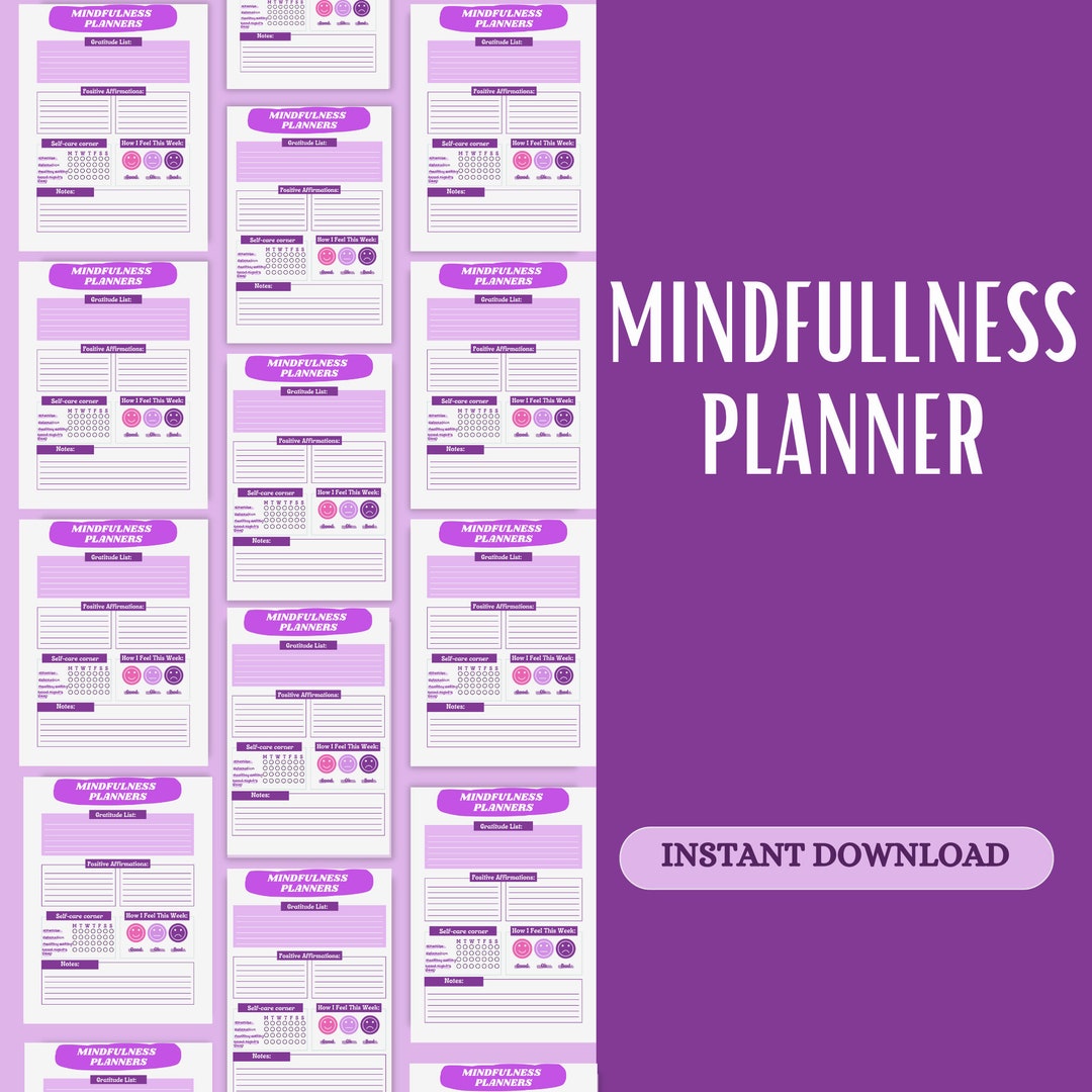 Mindfulness Planner|mindfulness Journal|daily Planner|wellness Journal ...