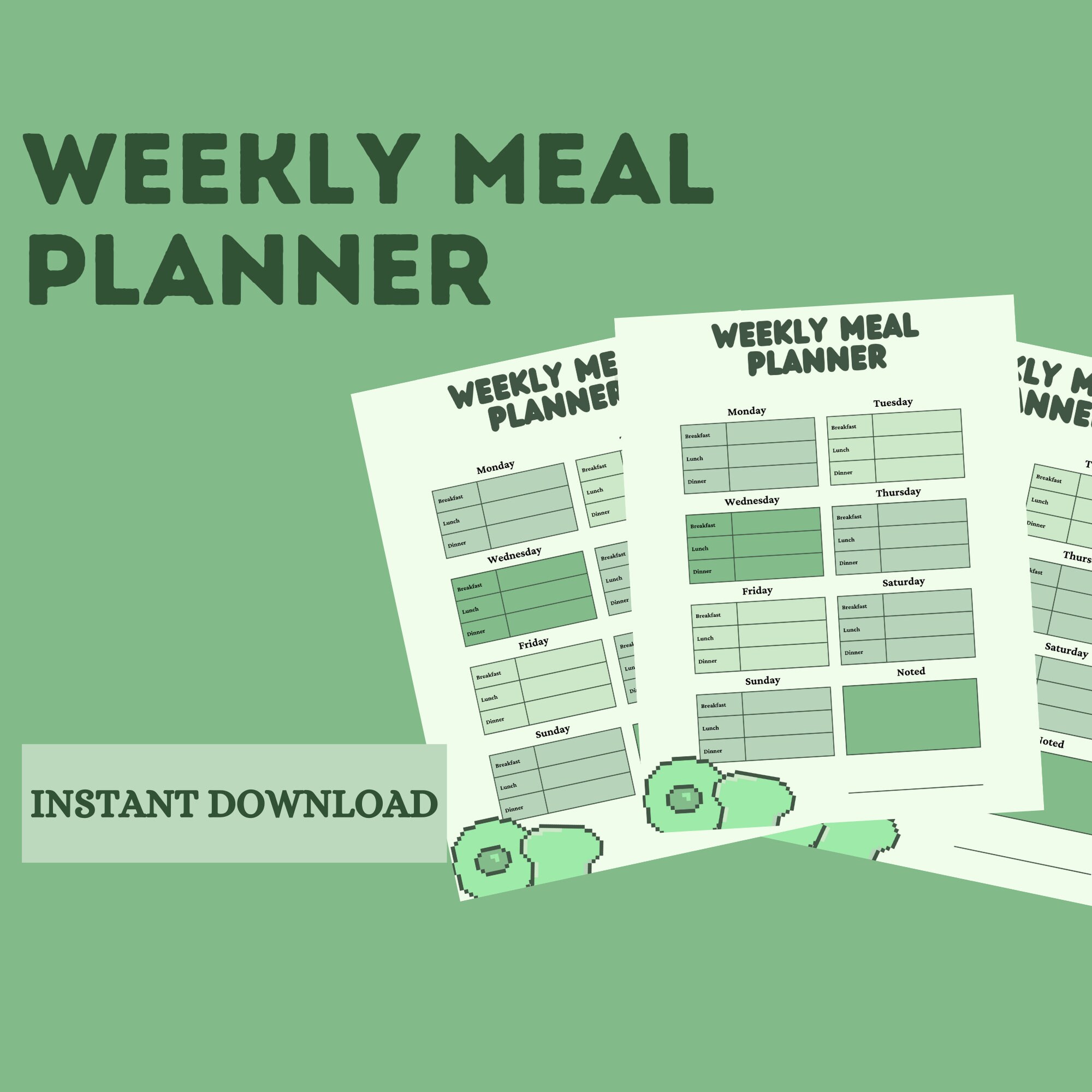 Weekly Meal Planner|printable Meal Prep|meal Planner|digital Meal ...