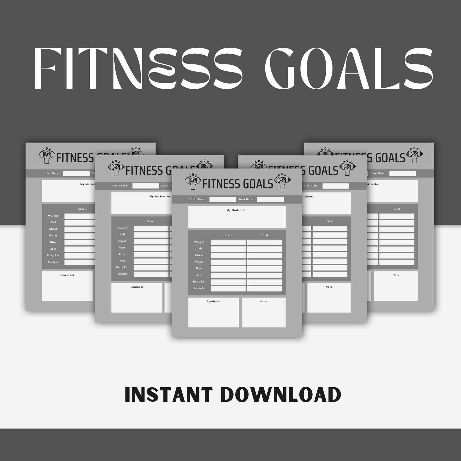 Fitness Goals Planner|fitness Planner|fitness Tracker|fitness Journal ...