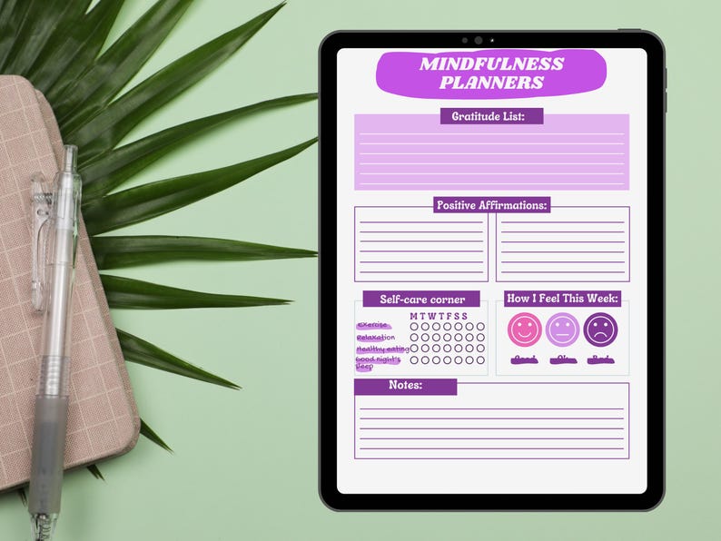 Mindfulness Planner|mindfulness Journal|daily Planner|wellness Journal ...