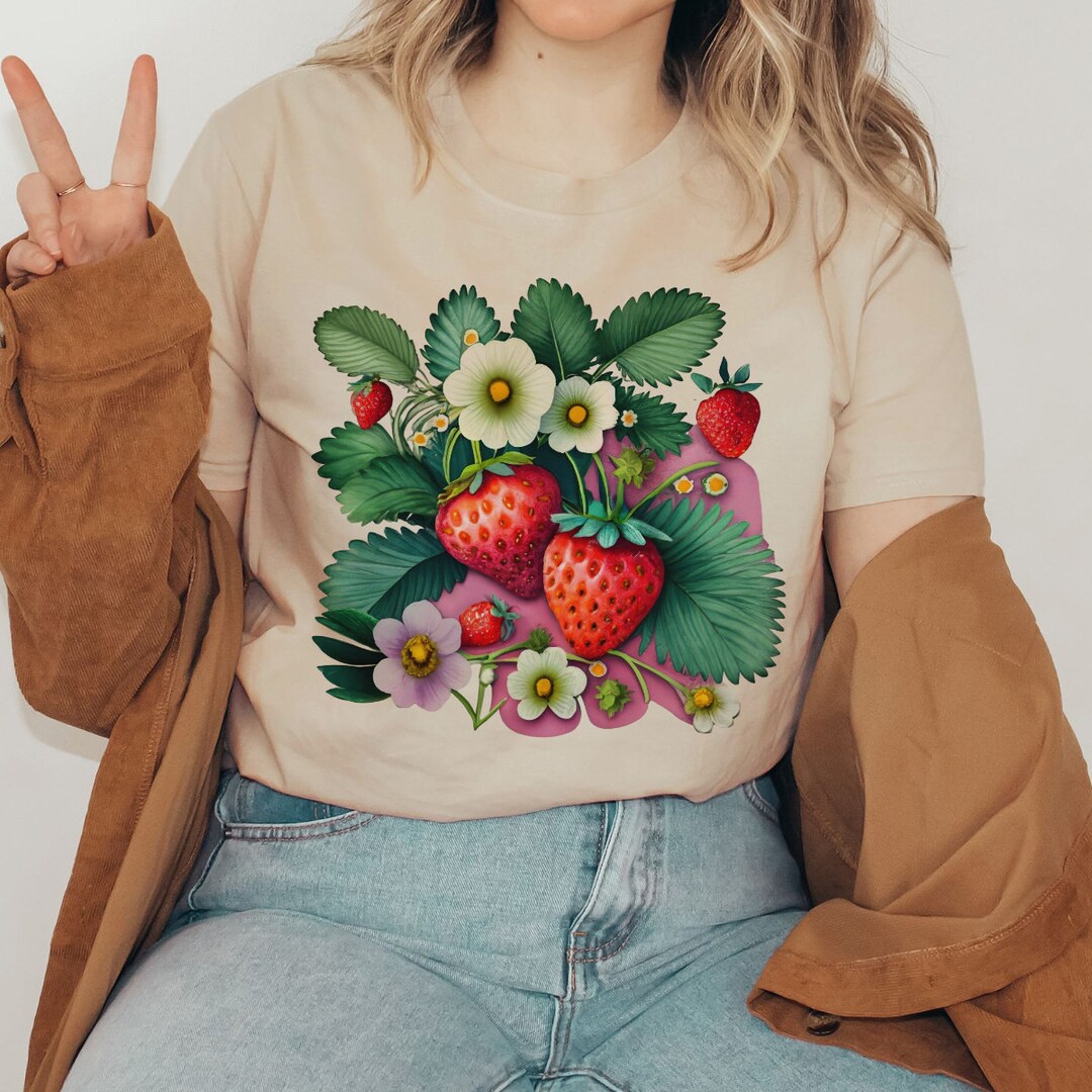 Strawberry Shirt Strawberry Clothes Strawberry Top Garden Shirt ...