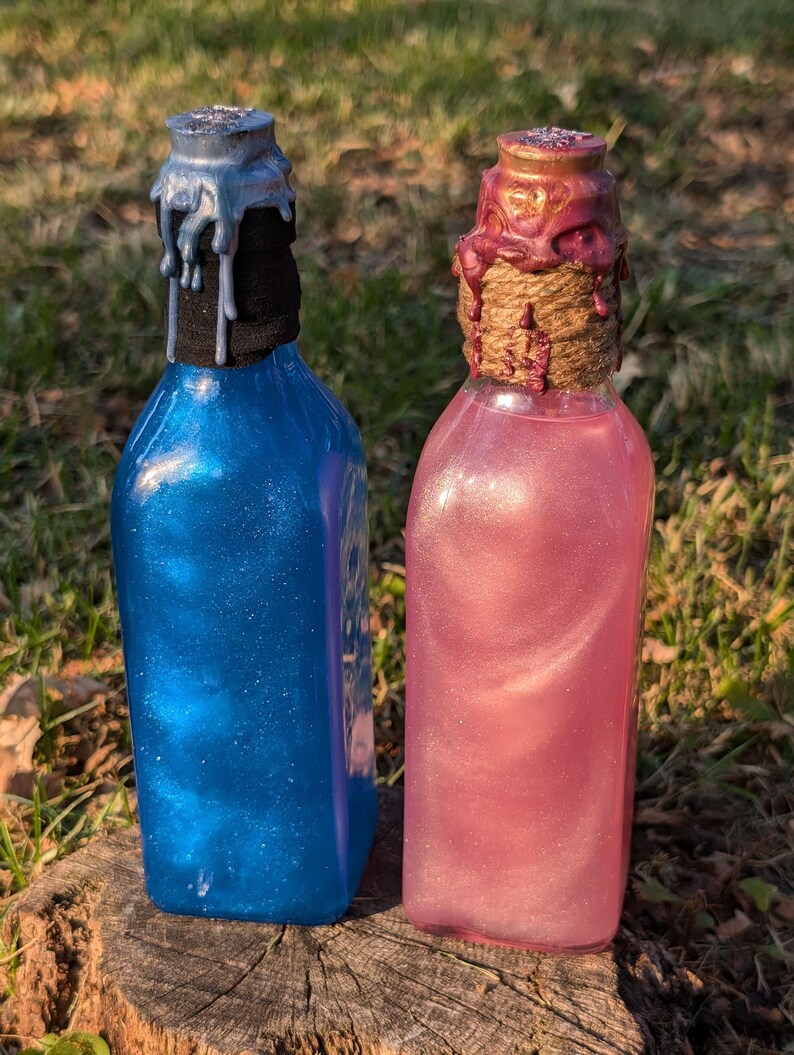 Whimsical Blue and Pink Spirit Apothecary Potion Bottle - Etsy