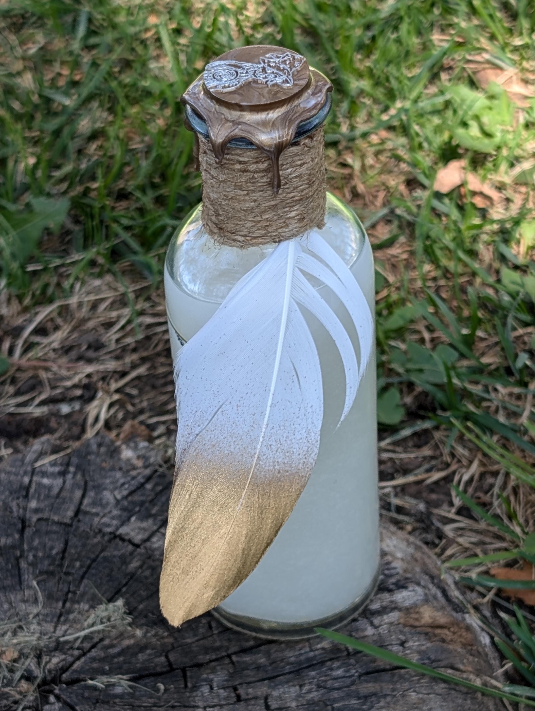 Dove Potion Bottle Apothecary, Fantasy Cottagecore Bookshelf Decor ...