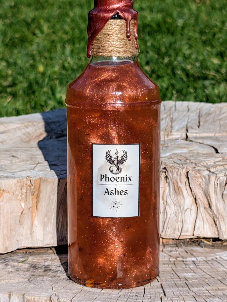Mythical Phoenix Ashes Potion, Magical Apothecary Bottle, Fantasy ...