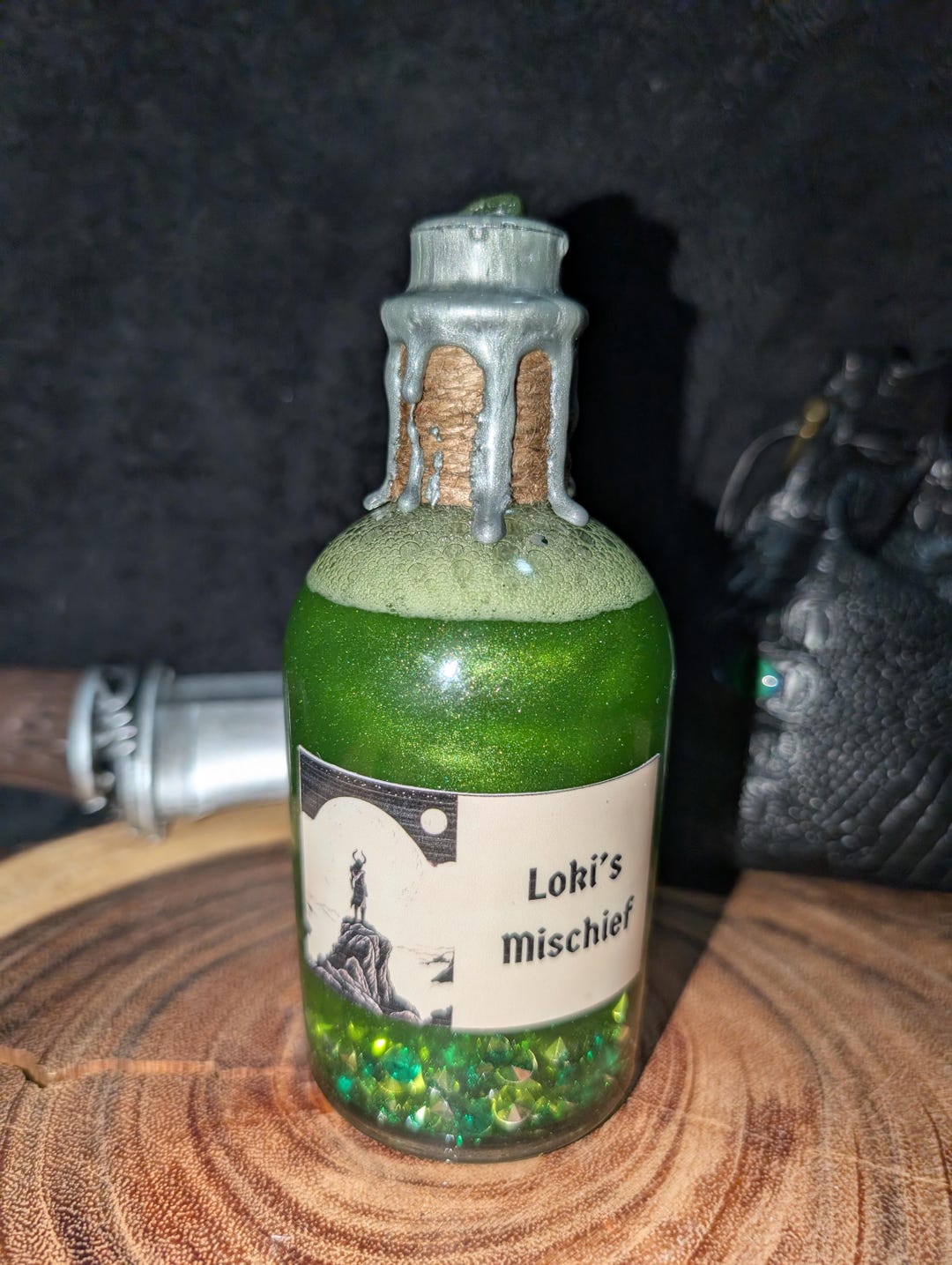 Loki Norse Mythology Potion Bottle Apothecary, Fantasy Bookshelf Decor ...
