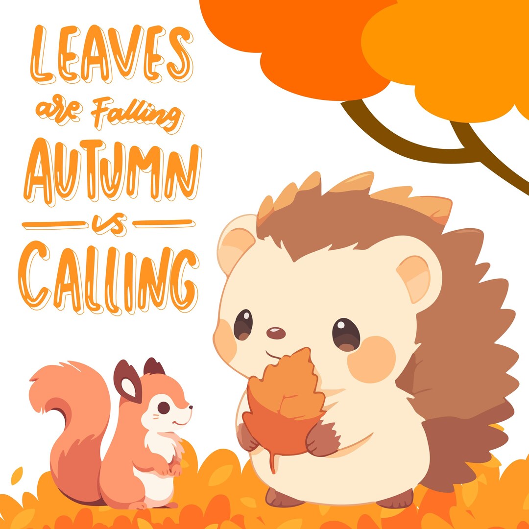 Fall Animals Png Graphic and Print, Digital Download, Clipart, Autumn ...