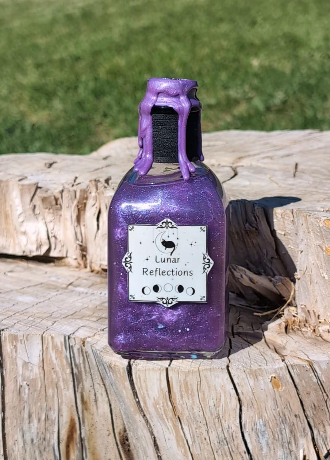 Celestial Lunar Potion Bottle, Apothecary Glass Bottle, Color Shifting ...