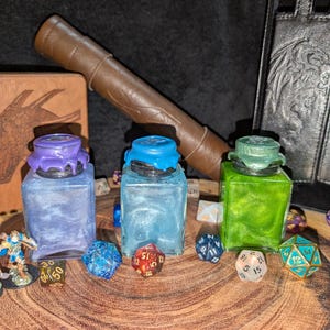 Custom Dnd Dice Potion Bottle Apothecary, Dungeons and Dragons Roller ...