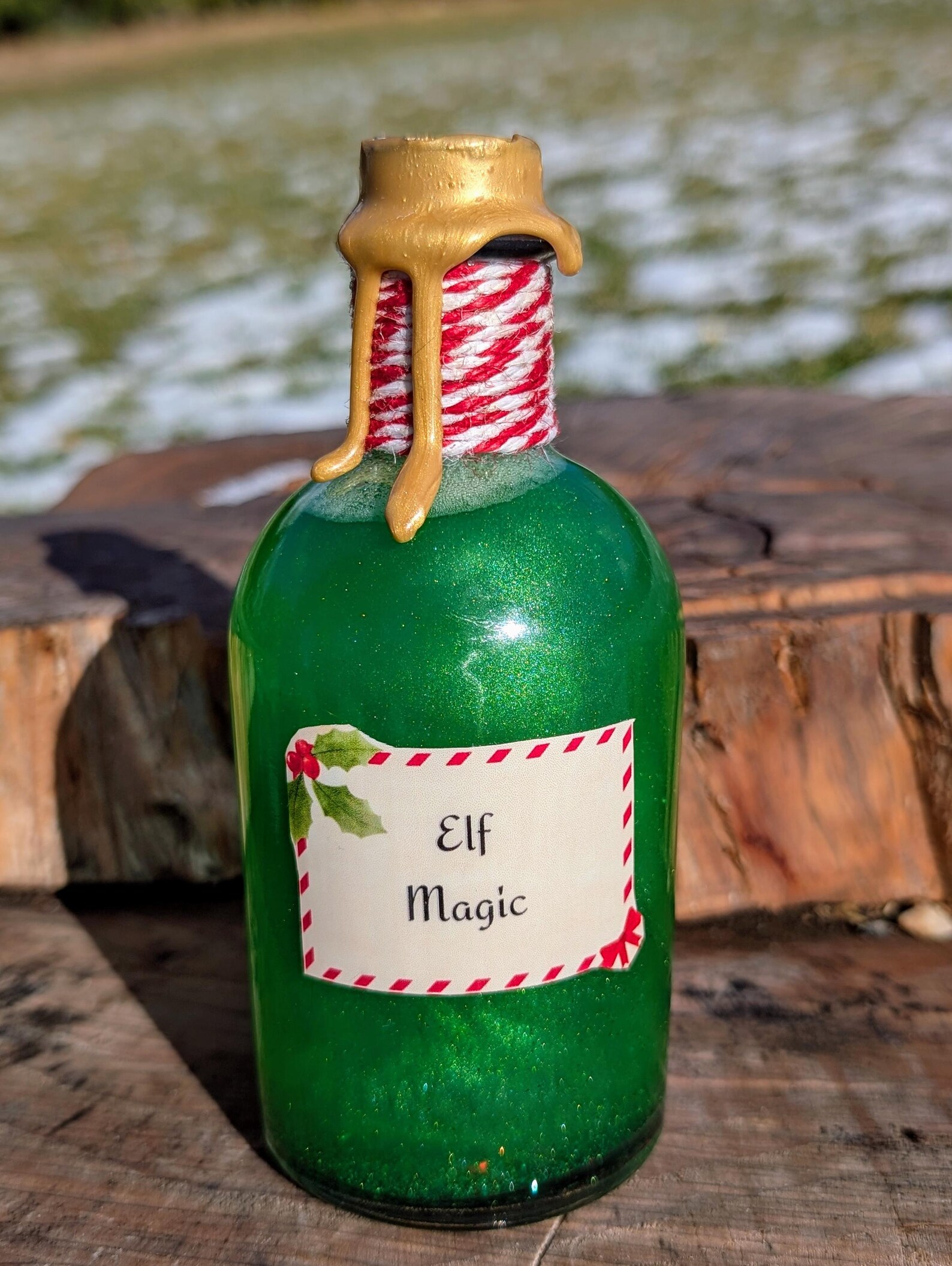 Elf Holiday Green Potion Bottle, Magical Christmas Apothecary, Witchy ...