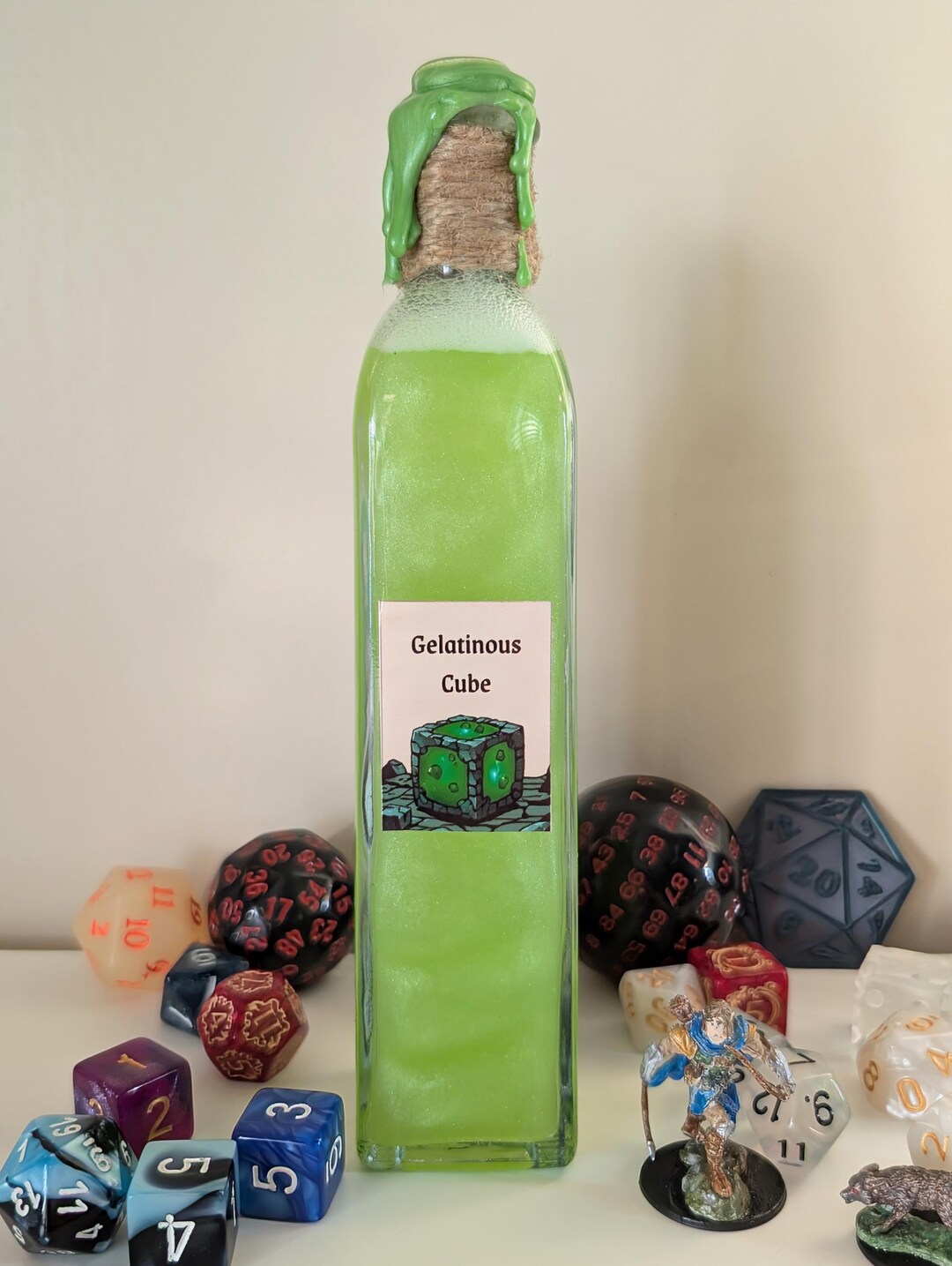 D&D Gelatinous Cube Potion Bottle Apothecary, Fantasy Bookshelf Decor ...