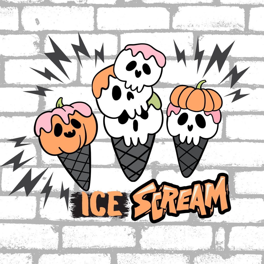 Ice Scream Halloween Png Graphic and Print, Digital Download Clipart ...