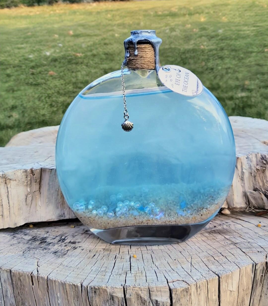 Ocean Sea Potion Bottle Apothecary, Nautical Bookshelf Decor, Magical ...