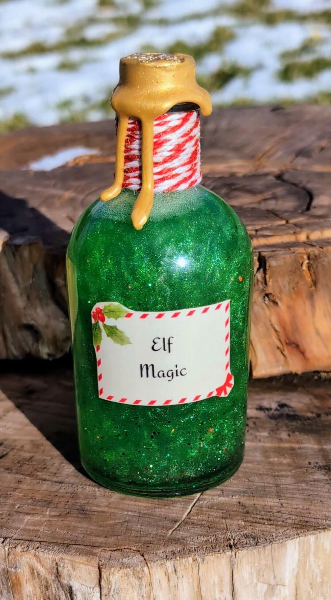 Elf Holiday Green Potion Bottle, Magical Christmas Apothecary, Witchy ...