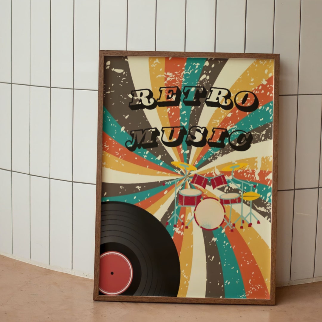 Retro Music Printable Poster Vintage Home Decor Wall Art Wall Hangings ...
