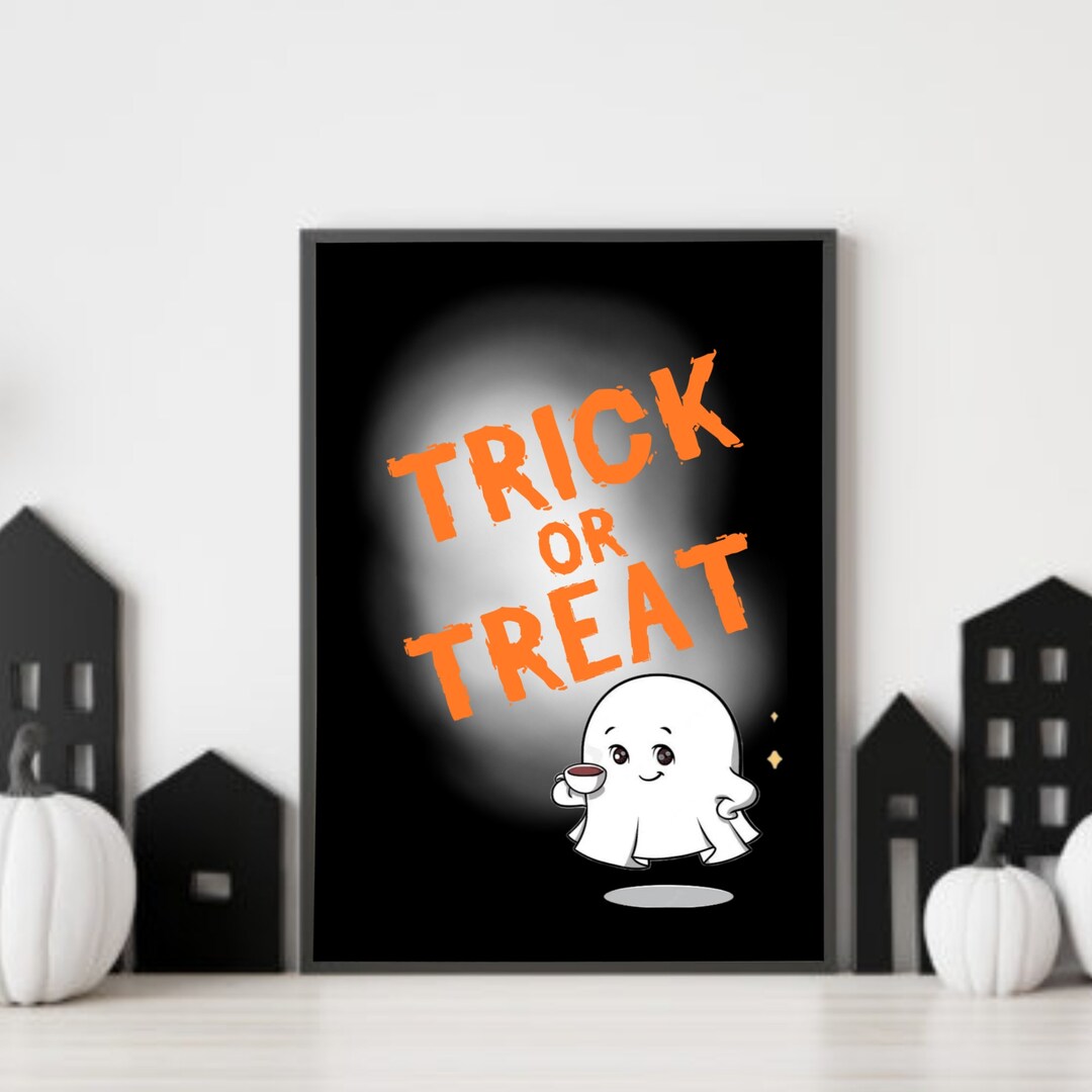 Trick or Treat Poster Halloween Printable Digital - Etsy