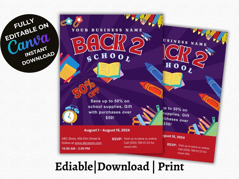 Editable Back to School Flyer DIY Back to School Flyer School Supply ...
