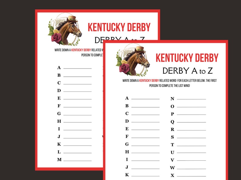 Kentucky Derby Printable Games |kentucky Derby Games | Derby Games ...