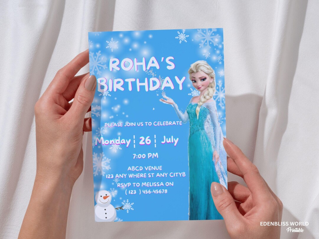 Frozen Invitation Card, Editable Template, Frozen Birthday, Elsa ...