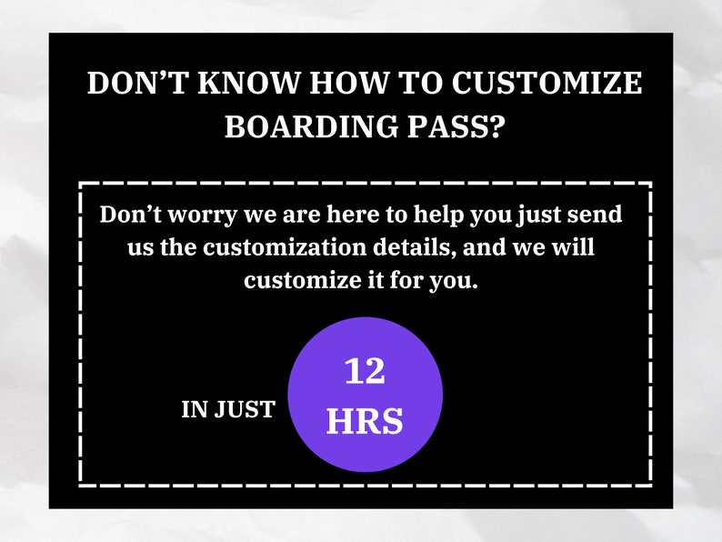 Editable Boarding Pass Template Airplane Ticket Surprise Reveal Custom ...