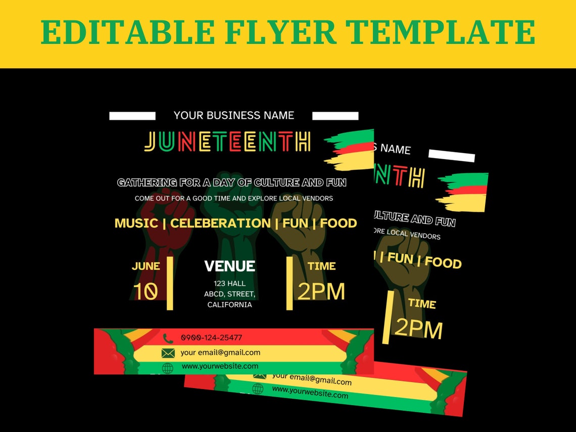 Editable Juneteenth Event Flyer Template: Community Celebration ...