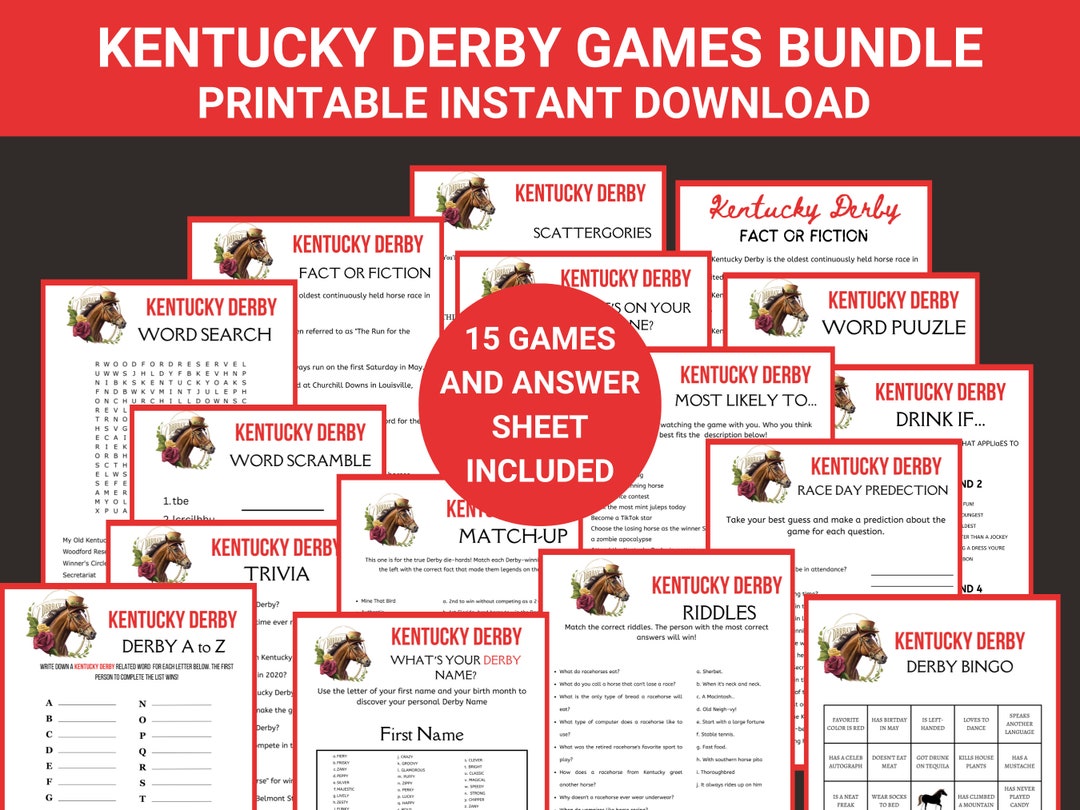 Kentucky Derby Printable Games |kentucky Derby Games | Derby Games ...