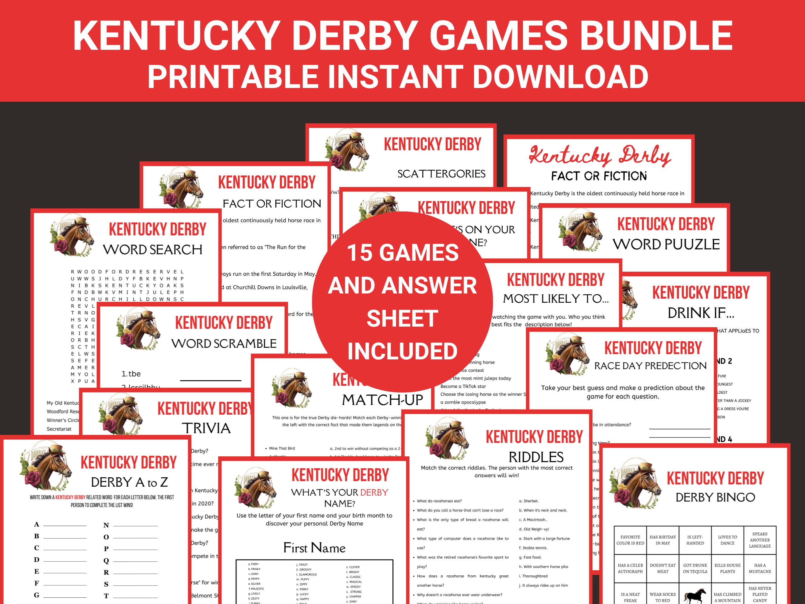 Kentucky Derby Printable Games |kentucky Derby Games | Derby Games ...